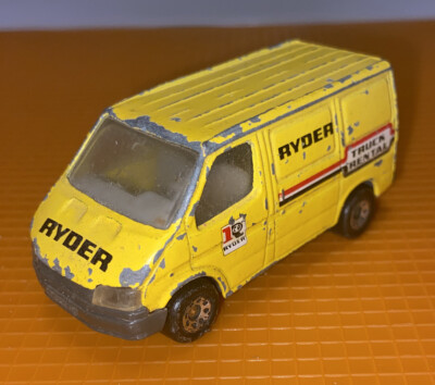 Vintage 1986 Matchbox Ford Transit Yellow Ryder Rental Truck Rare ...