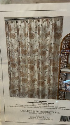 Creative Bath Shower Curtain Poppies Beige | eBay