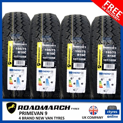4X New 195 75 16 195/75R16c VAN TYRES 107/105R ROADMARCH *C WET GRIP ...