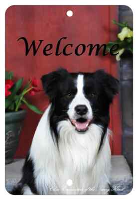 Border Collie Aluminum Indoor/Outdoor Welcome Sign | eBay
