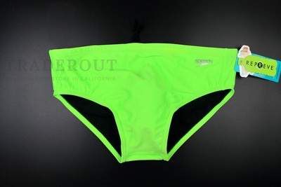 Speedo Men green Gecko Eco Endurance Solid one Brief Swimwear size 32 ...