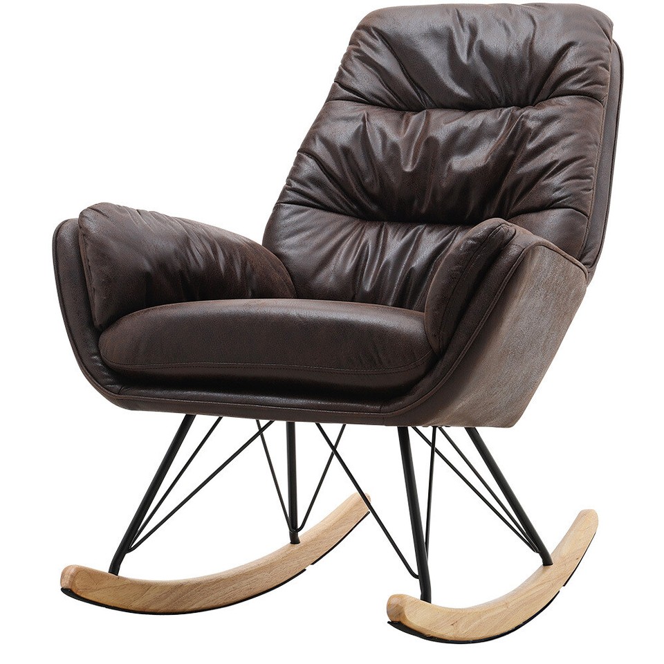 Modern Single Sofa Rocking Chair Garden Sun Lounger Recliner Armchair ...