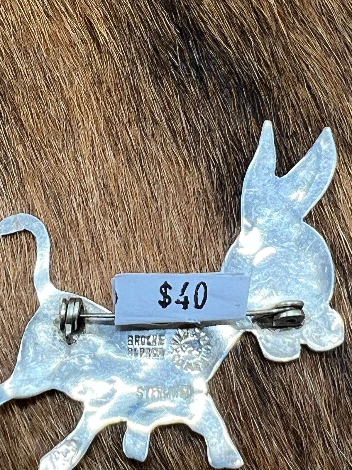 VINTAGE ~ STERLING ~ DONKEY ~ PIN - Gem