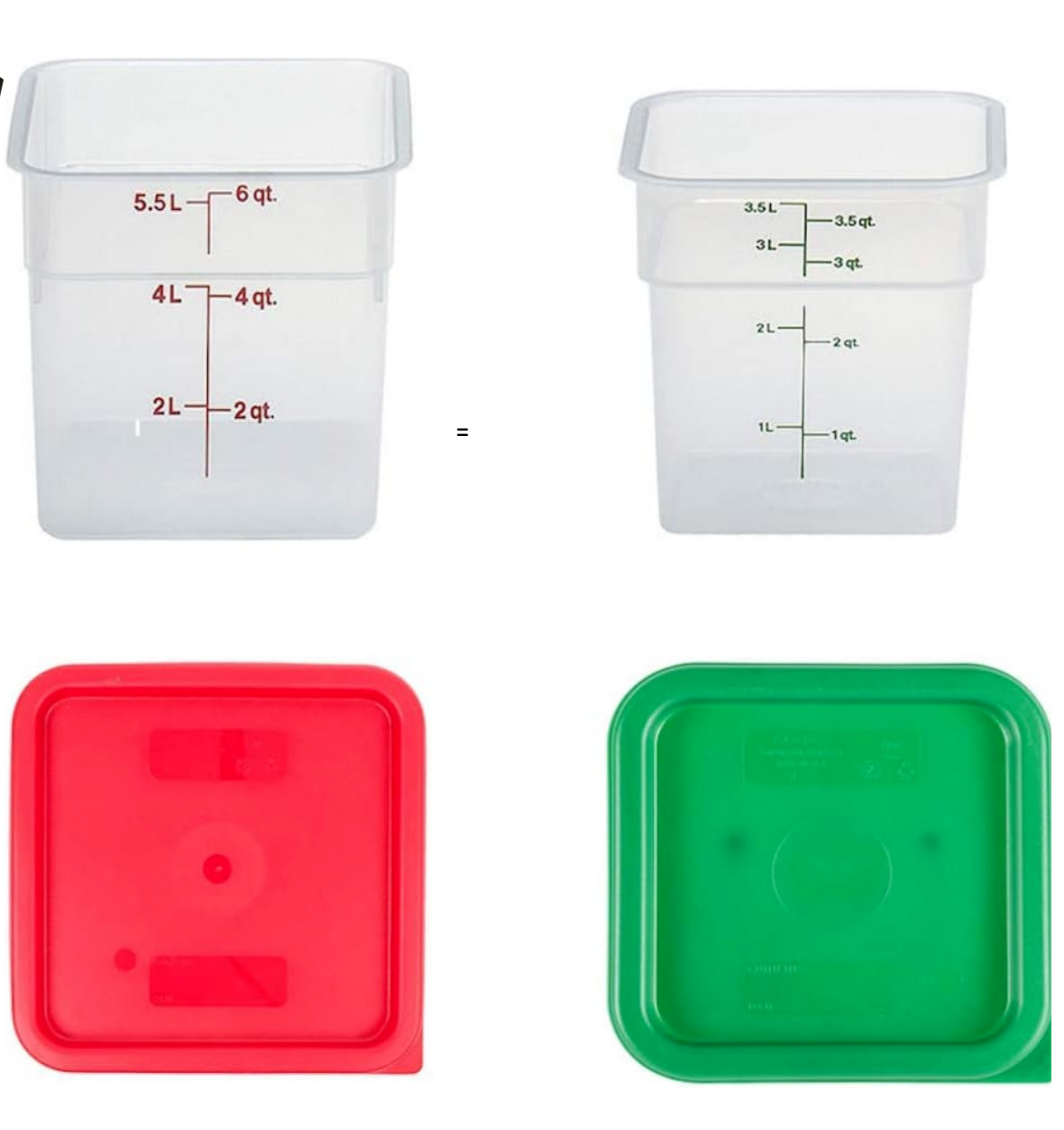 Cambro Containers With Lids - 4 Quart and 6 Quart Food Storage Set - 2 ...