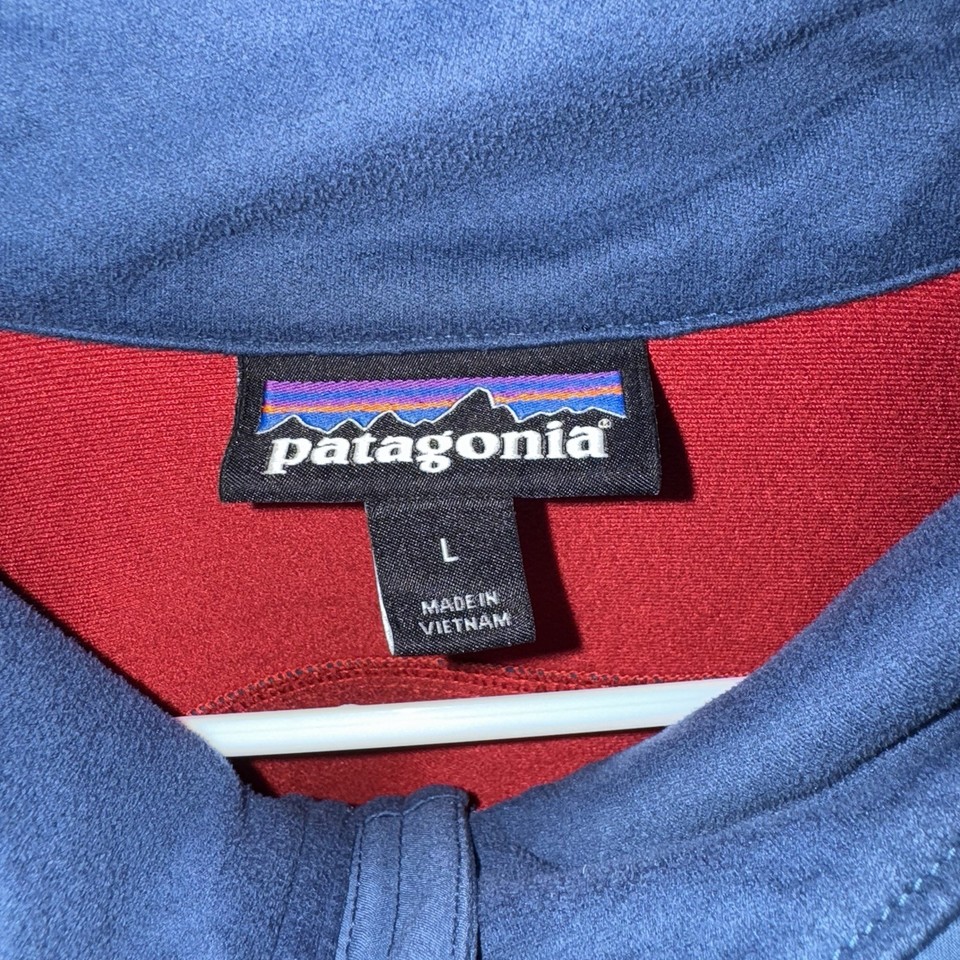 Patagonia Soft Shell Jacket Mens L Blue Full Zip Hiking Camping ...