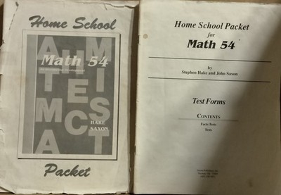 Saxon Math 54 Test Forms Booklet & Answers Booklet PB | eBay Australia