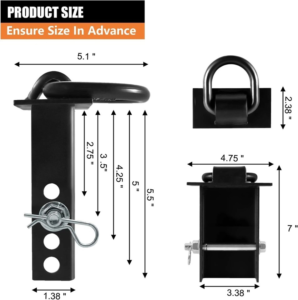 4Pack Trailer Stake Pocket D Rings Tie Downs Heavy Duty 18200lbs D-Ring ...