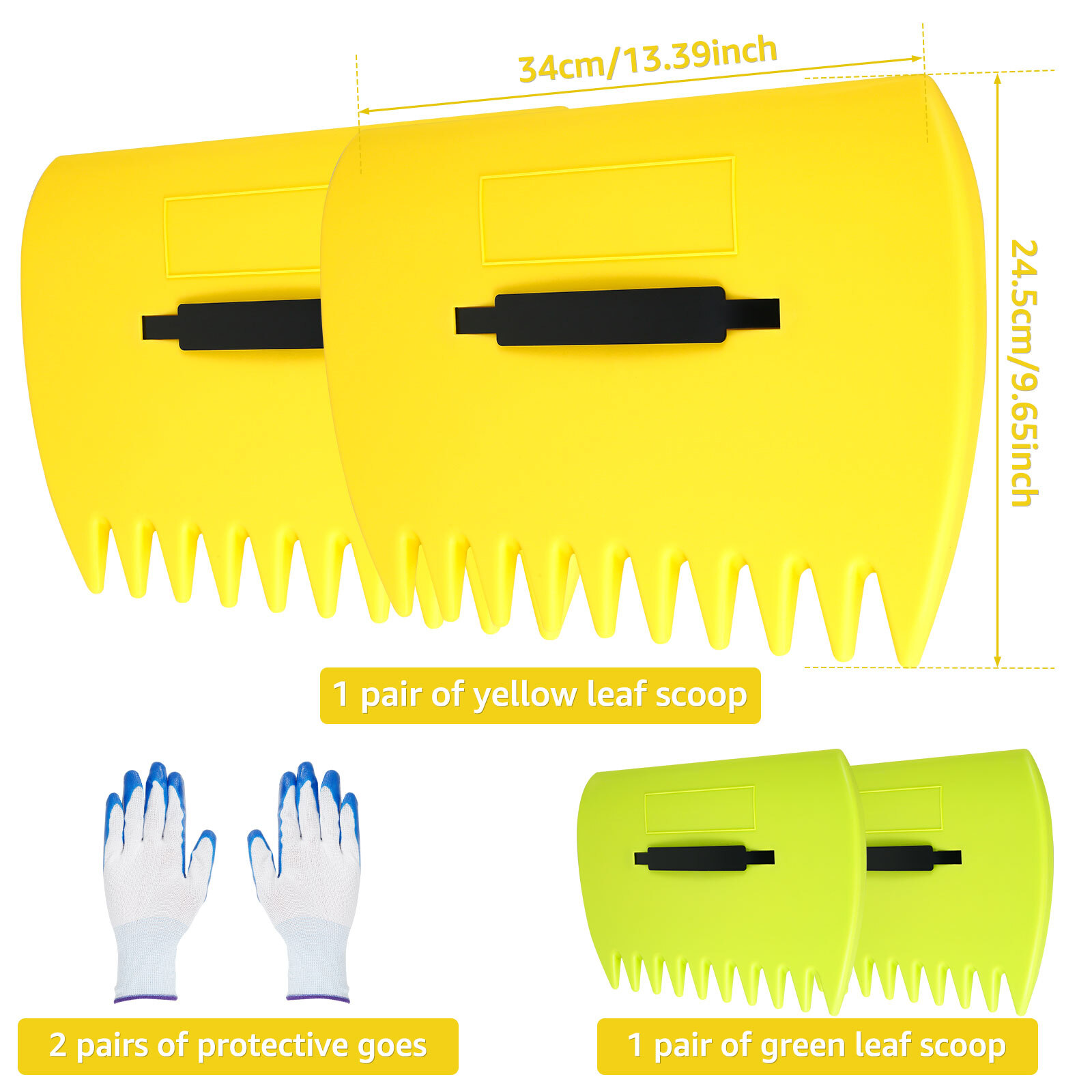 2 Pairs Leaf Scoops Hand Rakes Handheld Garden Leaf Scoops and Claws ...