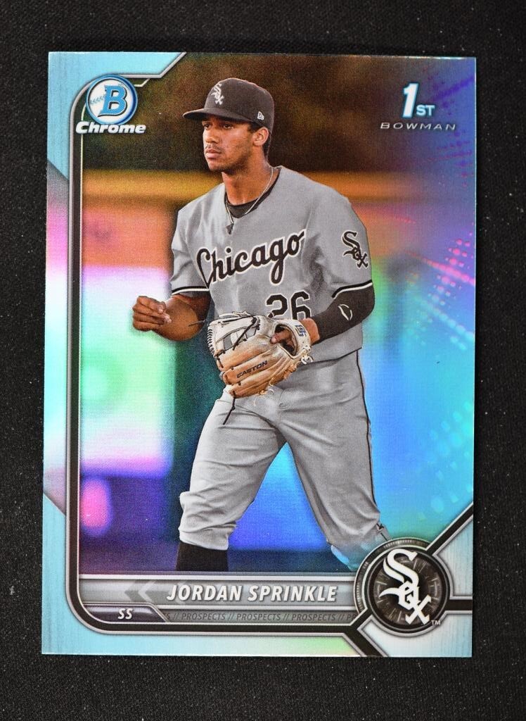 22 Bowman Draft Chrome Sky Blue #BD-183 Jordan Sprinkle - Chicago White ...
