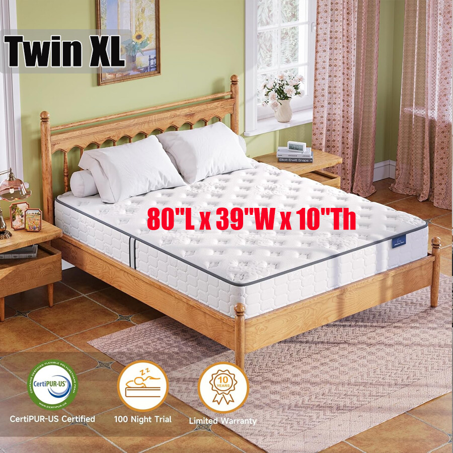 12" Twin, Twin XL, Full, Queen Size Hybrid Mattress Innerspring and ...