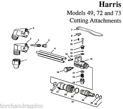 HARRIS MODEL 72, CUTTING TORCH BASIC REBUILD REPAIR KIT AH72RK | eBay