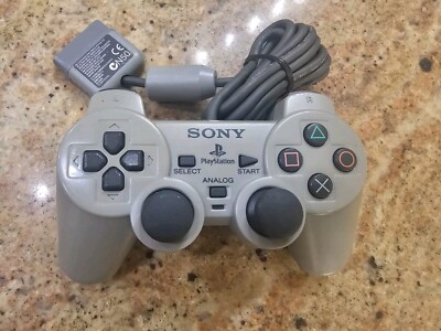 Official Sony PlayStation 1 PS1 Dual Shock Analog Gray OEM Controller ...