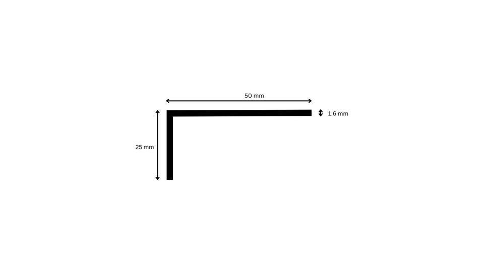 UNEQUAL ODD LEG ANGLE TRIM 1 METRE PLASTIC PVC 90 DEGREE WHITE + BLACK ...