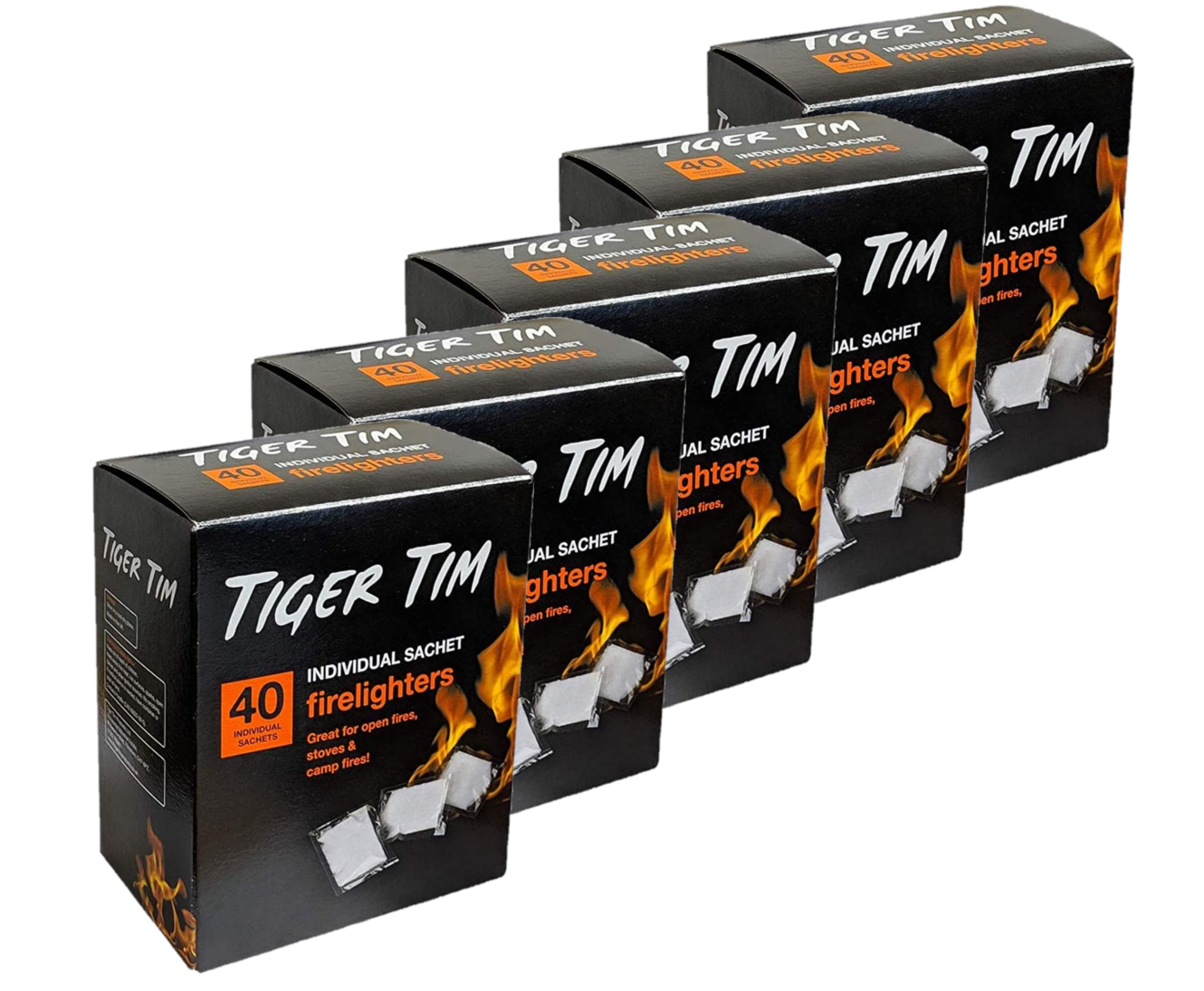 Tiger Tim Firelighters Quick Eco Barbecue Wood Burner Sachets Flame ...