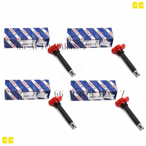 4x NEW BOSCH Red Top Ignition Coil Packs For Touareg Audi 3.0 3.2T A4A5 ...