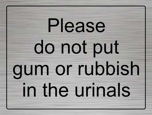 do not put rubbish in urinal Toilet Sign Aluminium self adhesive Modern ...