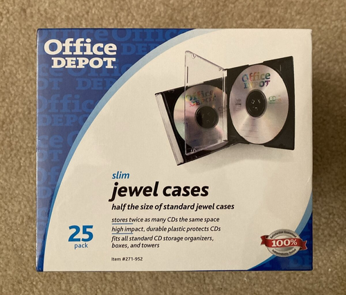 CD Slim Jewel Cases Office Depot 25 Pack - BLACK | eBay
