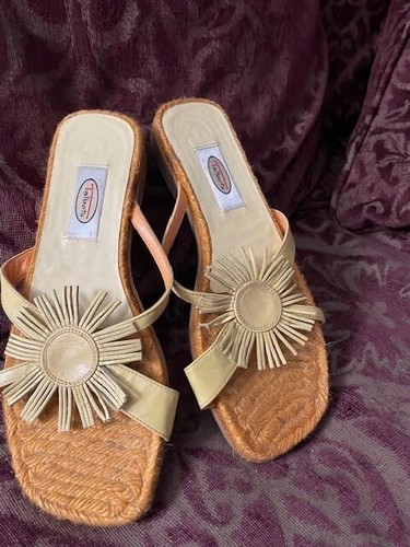 Talbots Sun Flower Flat Sandal Yellow Size 6.5 B New | eBay