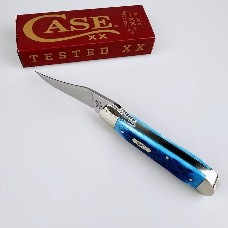 Case XX Knives 51859 Pocket Worn Mediterranean Blue Bone Russlock Knife ...