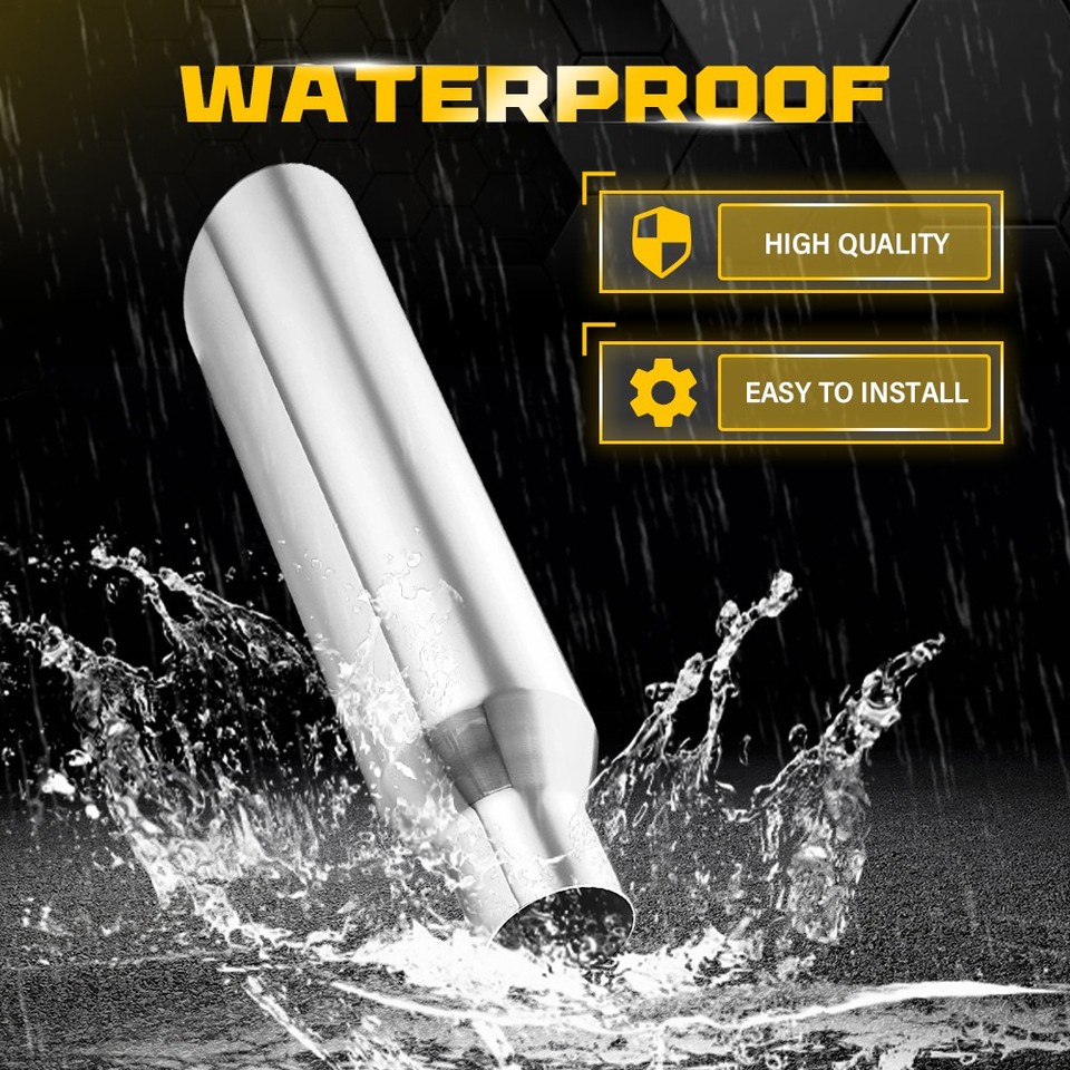 Universal Angle Cut Stainless Steel Exhaust Tip 2.5" Inlet 4" Outlet 17 ...