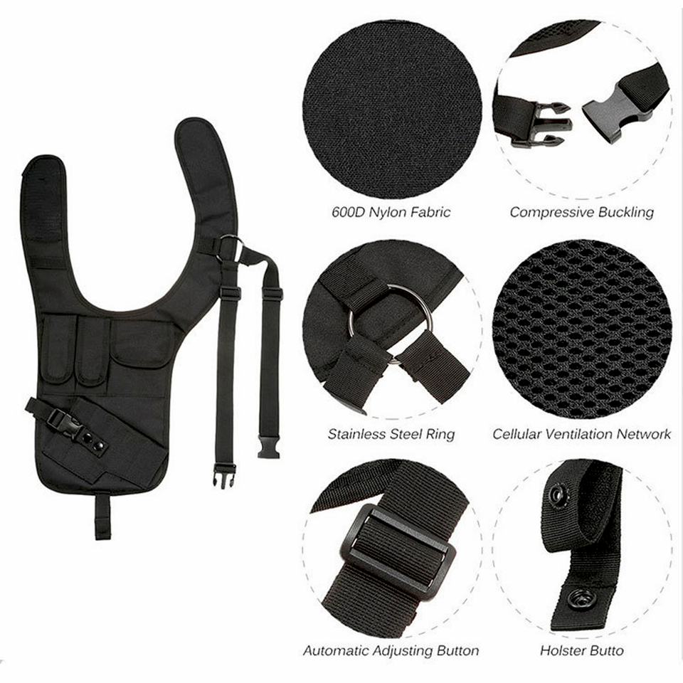 Tactical Pistol Shoulder Holster Concealed Carry Gun Underarm Hidden ...