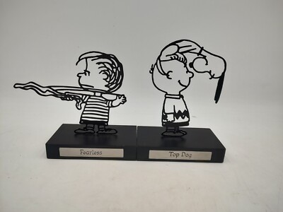 2 Hallmark Peanuts Wire Sculpture Charlie Brown Snoopy Linus TOP DOG ...