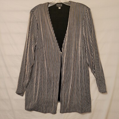 Onyx Nite Sz 20 Evening Jacket Black And White Striped Longsleeve ...