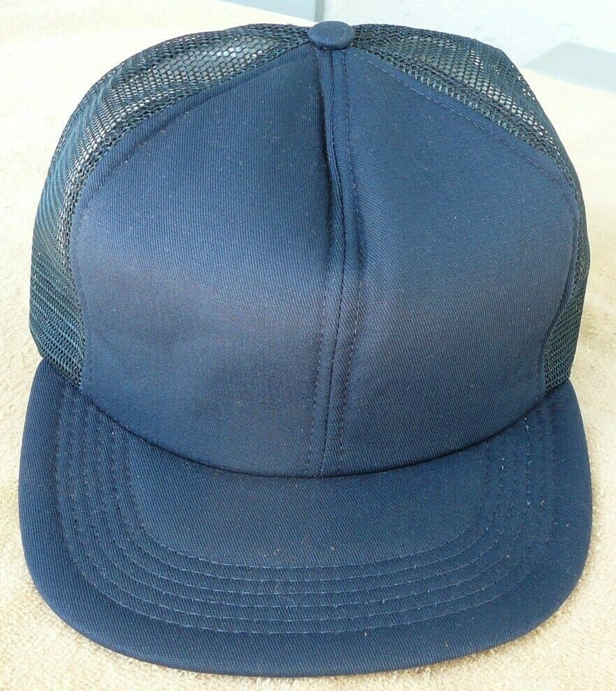 Lot of 3 baseball hat Ball cap Navy blue polyester lined w/mesh sides ...