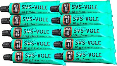 10 Tubes of Rema SVS-VULC Tube Patch Vulcanizing Cement 10 gram (14 ml ...