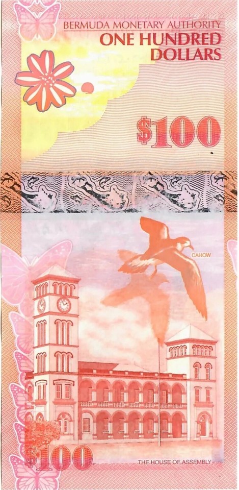 Bermuda 100 Dollars Uncirculated Banknote. single 100 Dollars Currency ...