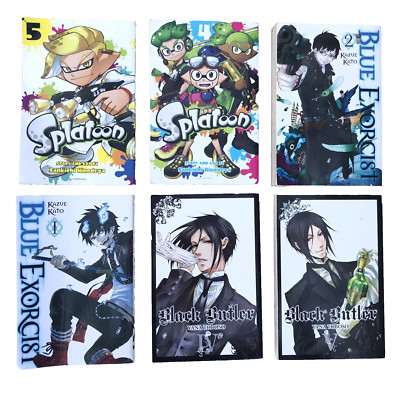 Mixed Lot 6 Manga Books Blue Exorcist vol 1-2 Black Butler vol 4-5 ...