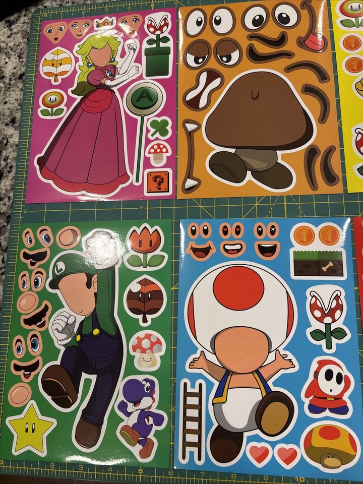Super Mario Bros. Characters Builder Sticker Sheet Multi-Color | eBay