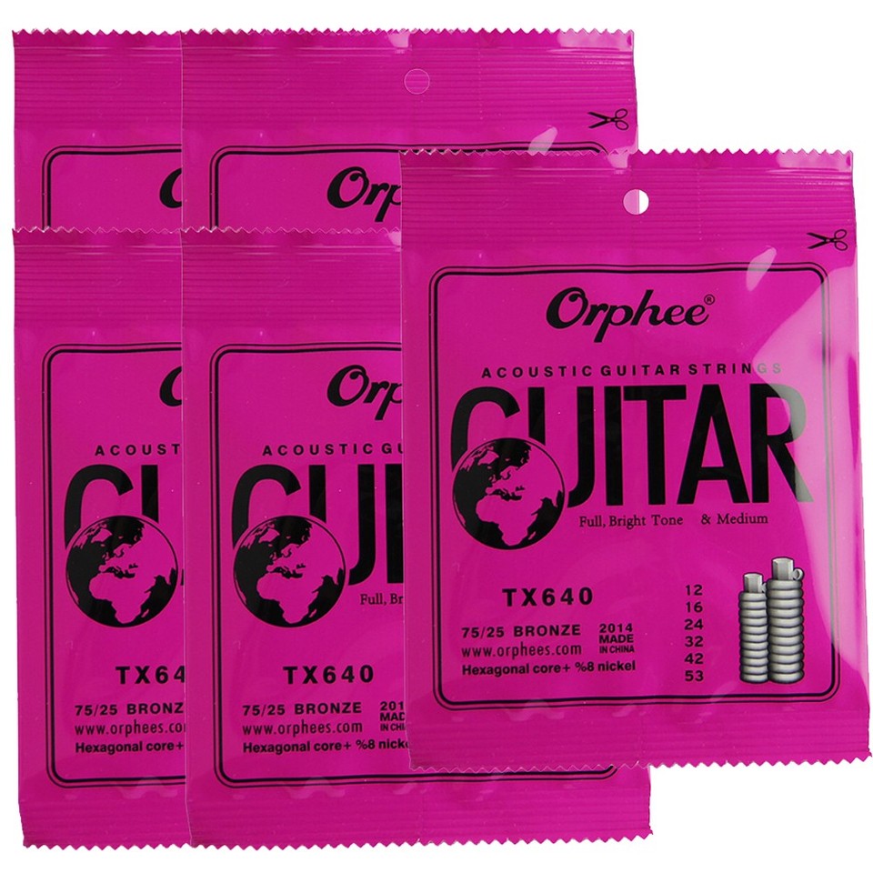 5/10 SET Orphee TX640 Guitar Strings 6pcs String of Set Thin 12-53 ...