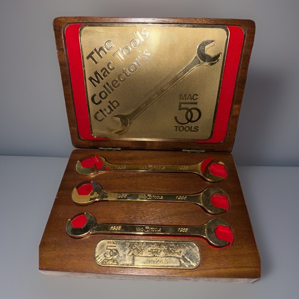 Mac Tools SDA 1988 Collectors Club 50th Anniversary 24K Gold 3pc Wrench Set | eBay