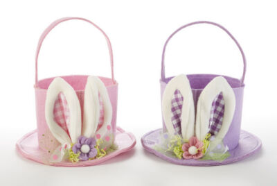 Bunny Rabbit Top Hat Basket Decoration Delton Easter Spring New *CHOICE ...