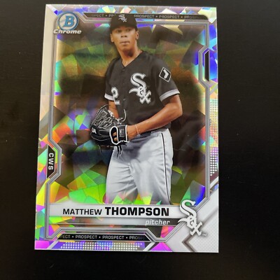2021 Bowman #BCP-74 Matthew Thompson Chrome Prospects Atomic Refractor ...