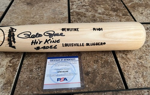PETE ROSE PSA LOUISVILLE SLUGGER AUTO GAME? SIGNED AUTOGRAPHED BAT HIT ...