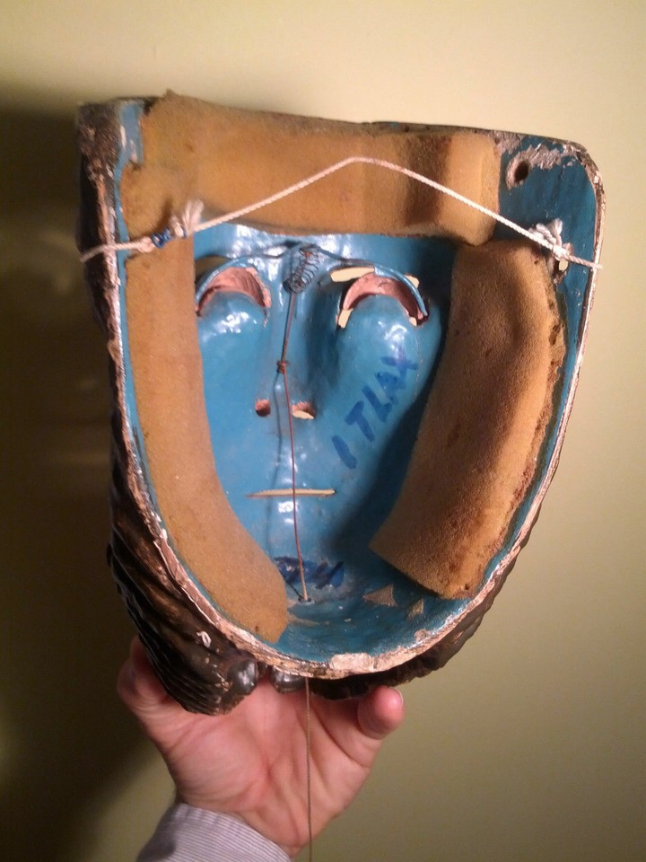 Collection (3) Mexican Catrine (Dandy) Masks w/Glass Eyes Santero Reyes ...