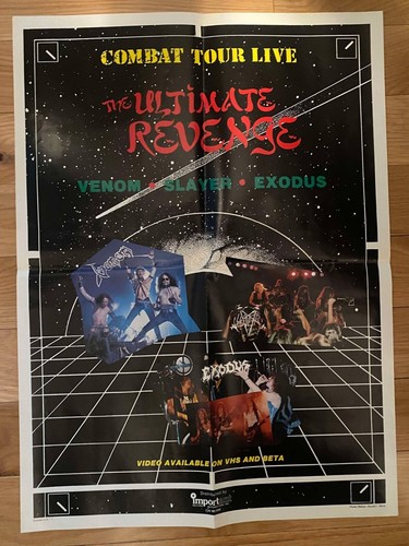 VENOM SLAYER EXODUS 1985 ULTIMATE REVENGE ORIGINAL POSTER iron maiden ...