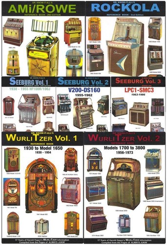 7 BOOKS Dr Know It All's AMI Rowe Rockola Seeburg & Wurlitzer Jukeboxes ...