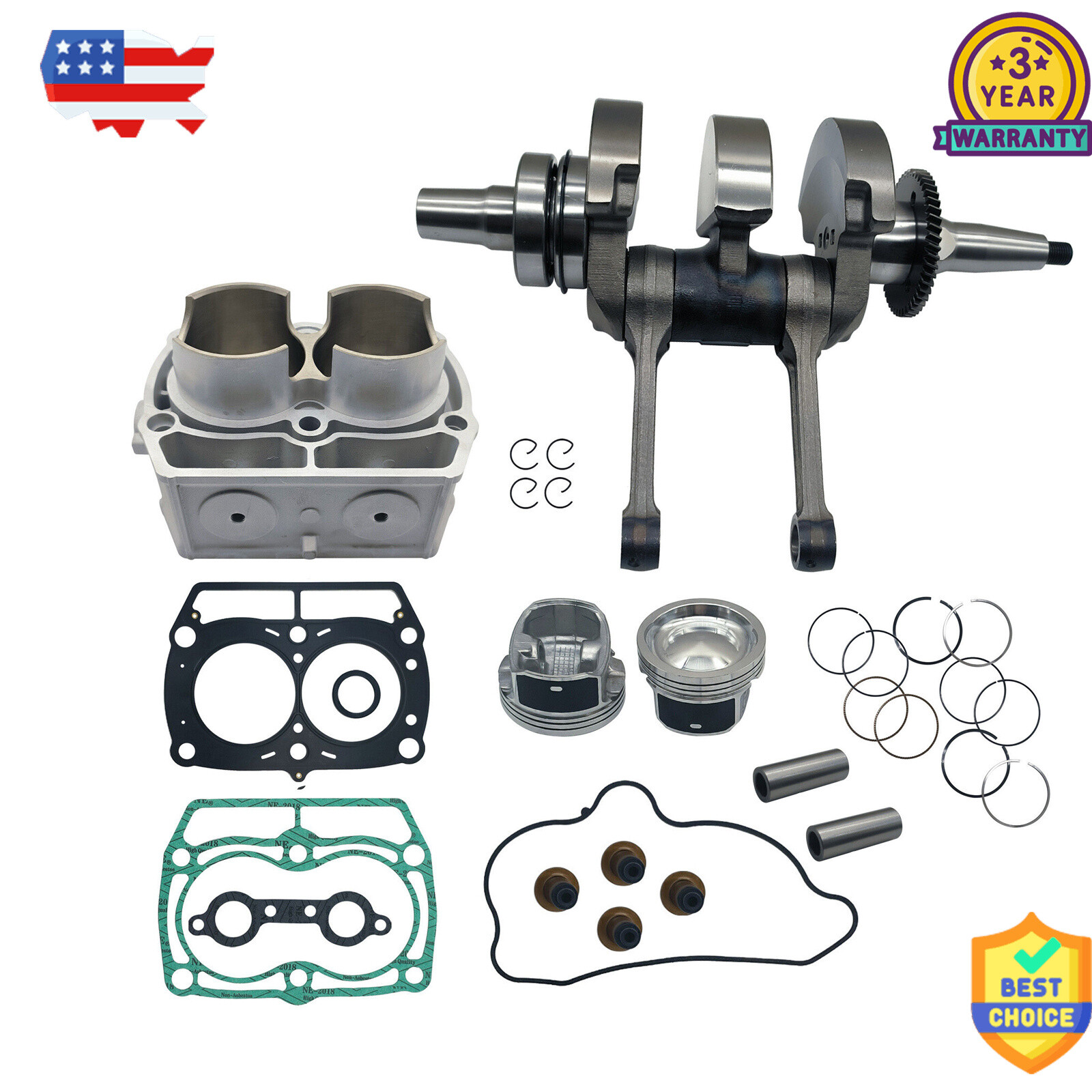 Polaris 800 RZR S4 Ranger 4X4 Sportsman Cylinder Crankshaft Rebuild ...