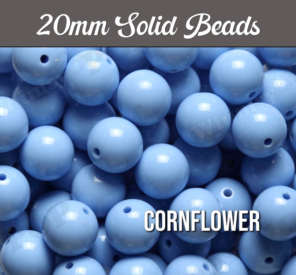 20mm Beads - 20 Pack of Chunky Bubblegum Beads, Round Acrylic Colorful ...