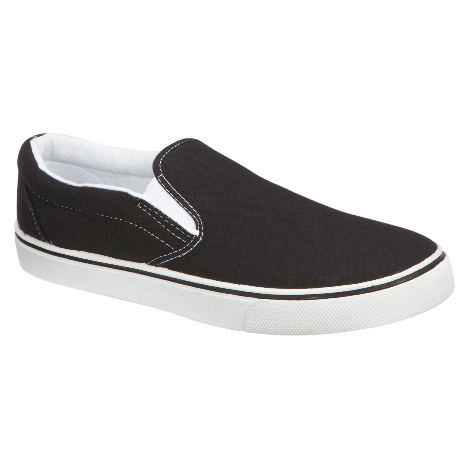 Basic Editions Men's Casual Kaj Black Canvas Sneakers Slip-on Shoes | eBay