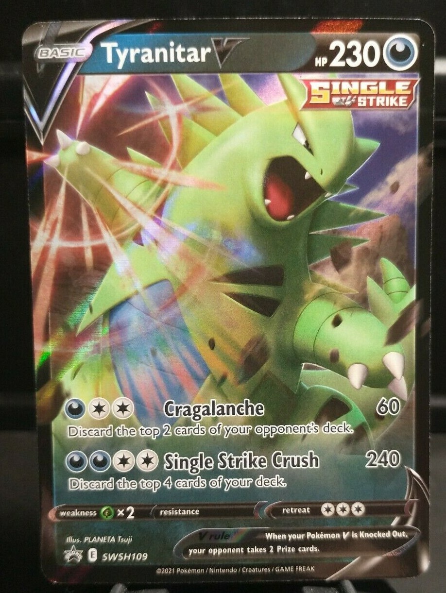 Tyranitar V SWSH109 NM Black Star Promo Full Art Near Mint Pokemon TCG Card | eBay