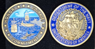 HONOR COURAGE COMMITMENT - Navy Challenge Coin | eBay