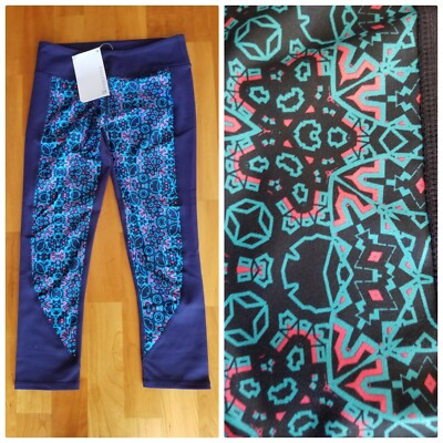 New FABLETICS Navy Blue Print Women's XXS 2XSmall Capri Yoga Pants ...
