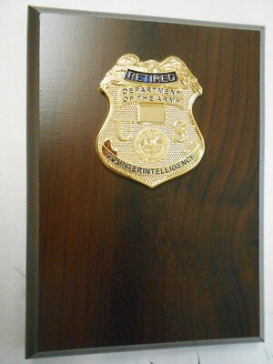 US Army COUNTERINTELLIGENCE (ACI) "RETIRED" full size Badge with plaque ...