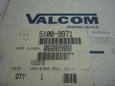 Valcom/Simplex Emergency-Normal Call Switch w/volume control 5100-9971 ...