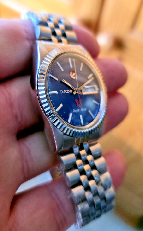 Vintage Original Rado Purple Horse Stunning Navy Blue Dial Automatic ...