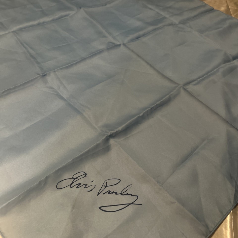 Elvis Presley Blue Authentic Concert Scarf 33”x34” 1970’s Rock And Roll ...